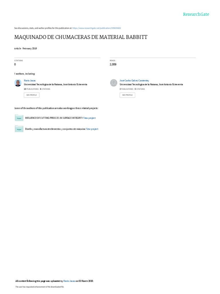 Integridad Superficial en Maquinado | PDF | Fatiga (material) | Rodamiento (Mecánico)