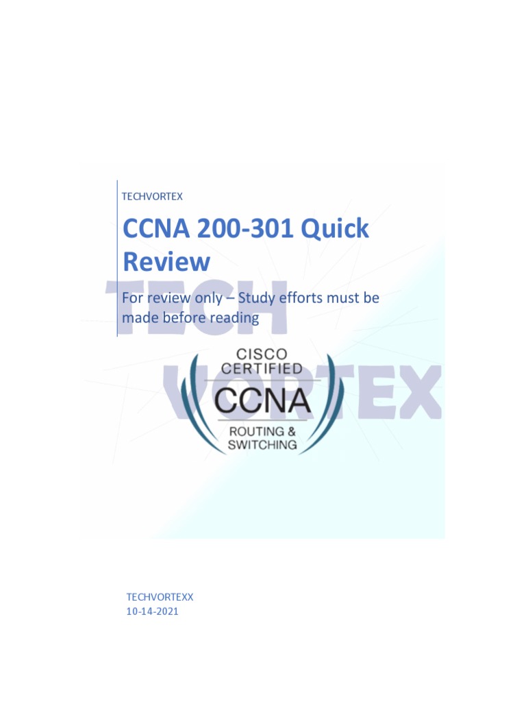 CCNA 200-301 Quick Review PDF | PDF | I Pv6 | Computer Network