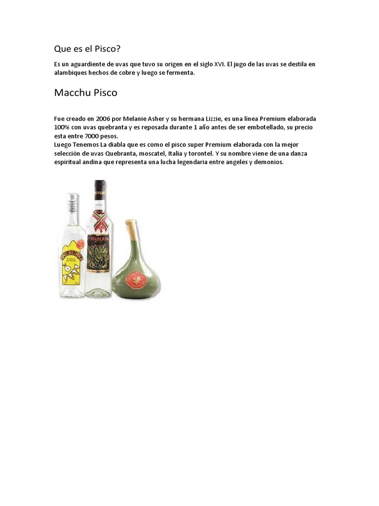 Macchu Pisco | PDF
