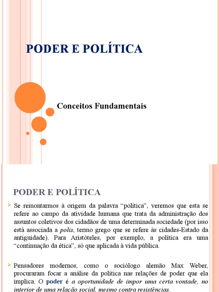 Poder, política e Estado segundo conceitos de Weber e Bobbio | PDF ...