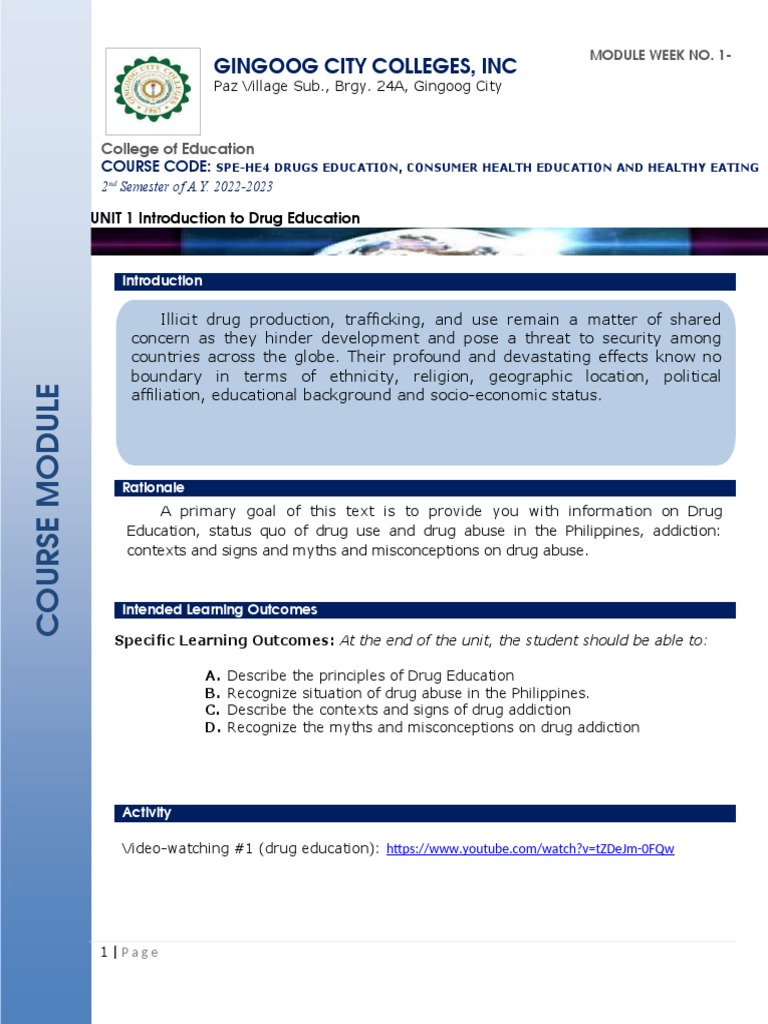 Drug Education and Abuse Awareness Module | PDF | Substance Abuse | Drugs