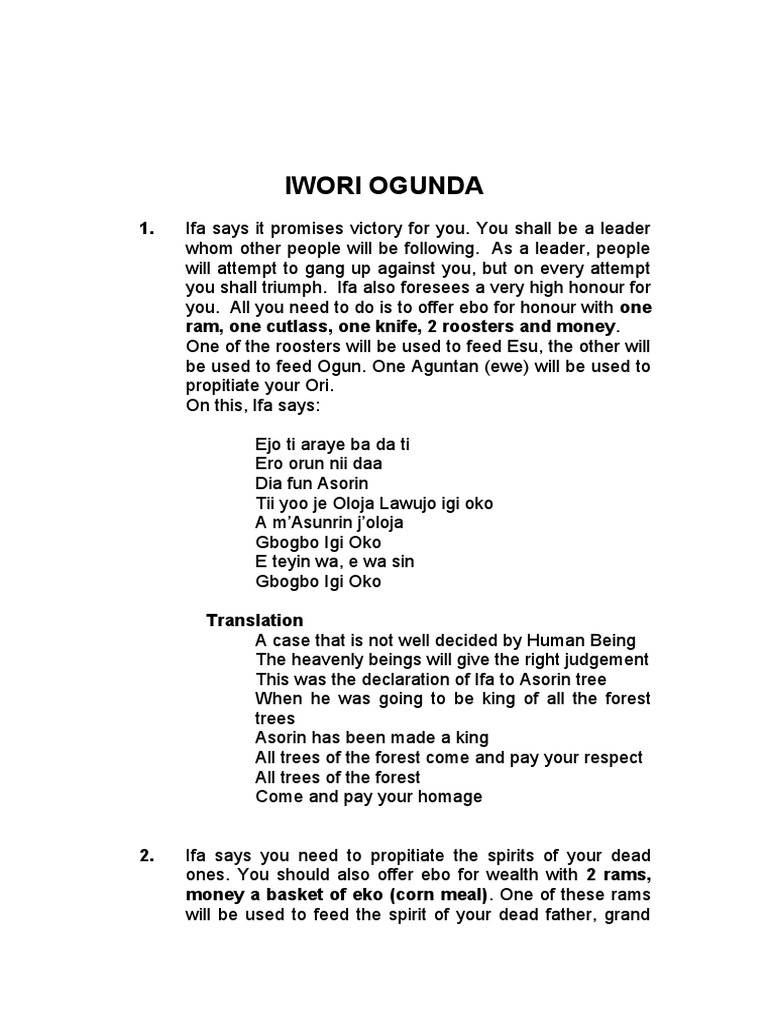54 Iwori Ogunda | PDF