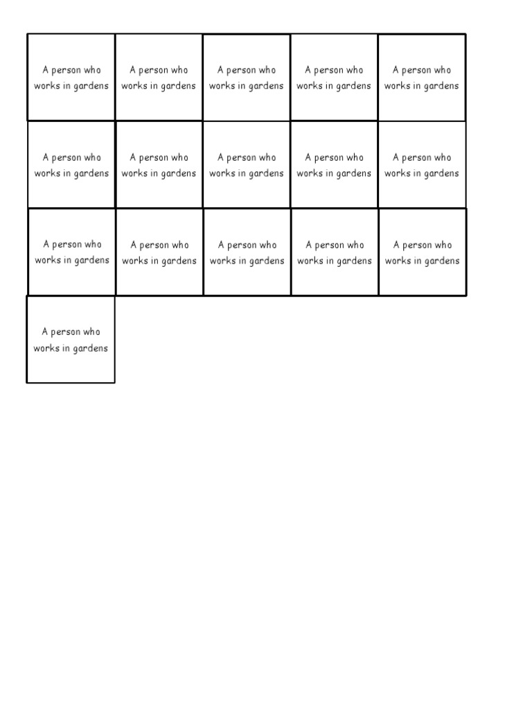 Bingo Profesiones para Inglés | PDF