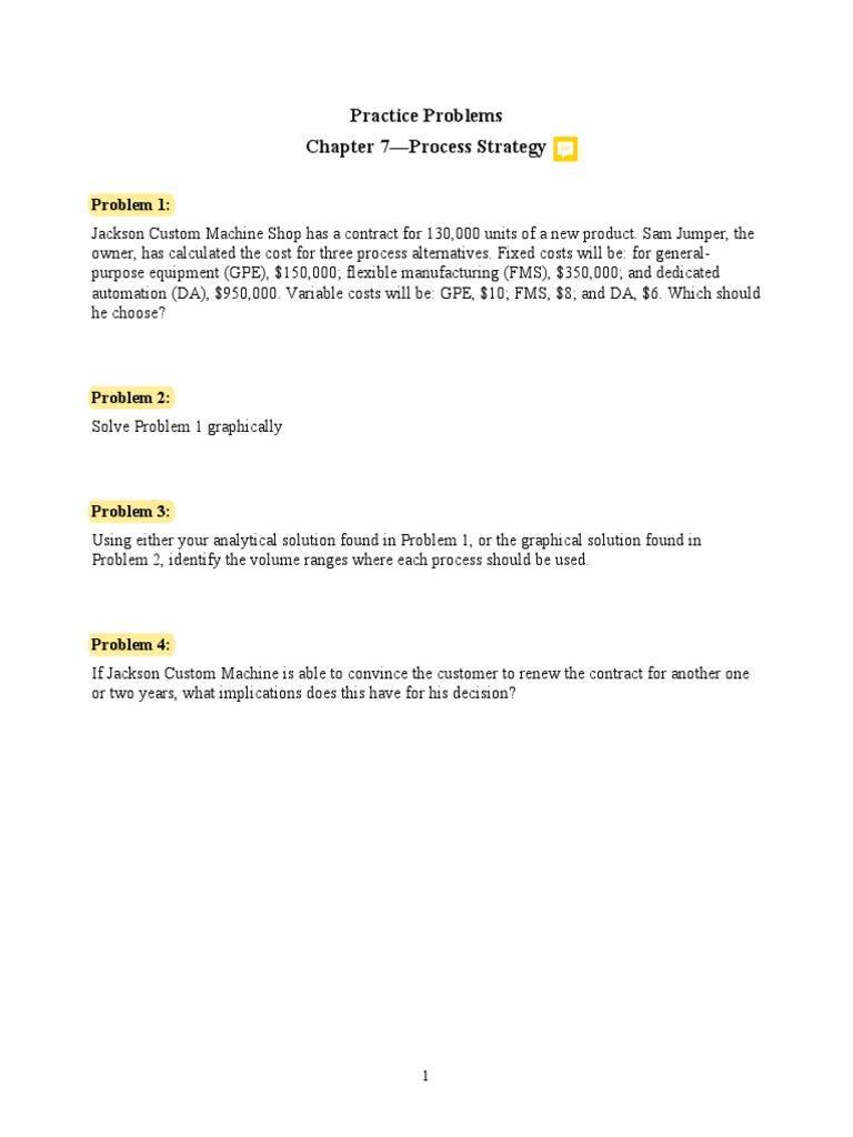 Ch. 7 Practice Problems PDF | PDF