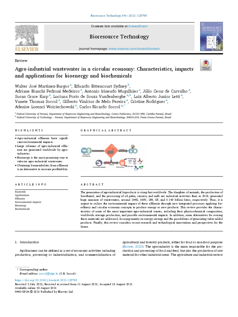 Bioresource Technology: Review | PDF | Anaerobic Digestion | Biogas