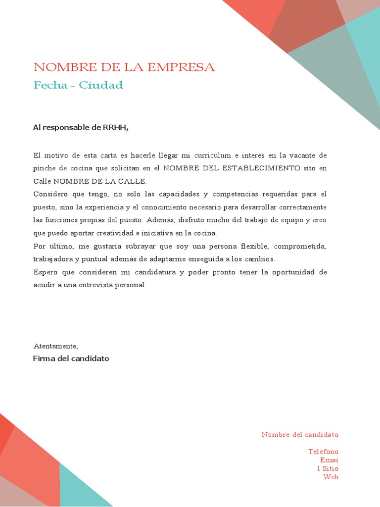 Carta de Presentacion A Una Oferta Laboral | PDF