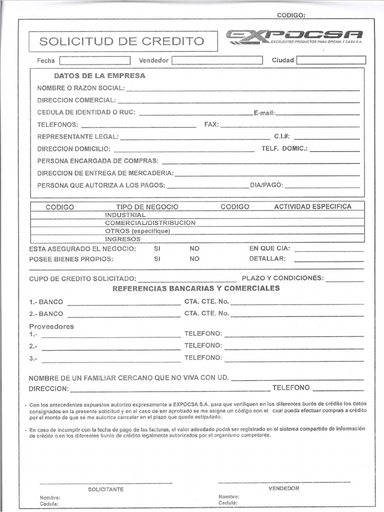 Solicitud de Credito Actual | PDF