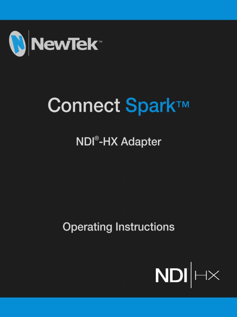 NewTek Connect Spark Manual-2 | PDF | Ip Address | Computer Network