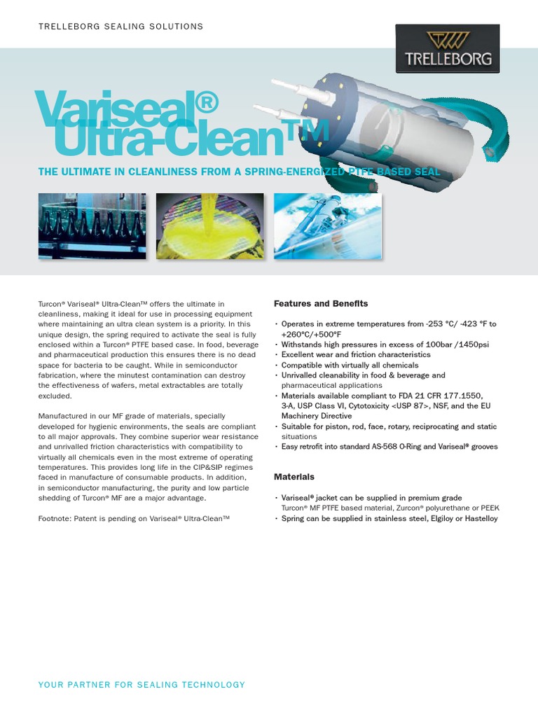 Variseal Ultra Clean GB en | PDF | Wear | Semiconductor Device Fabrication