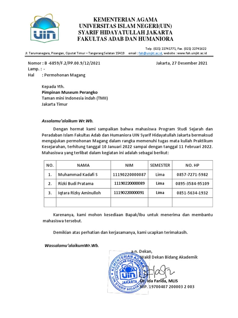 Magang Kelompok - 21 - Muhammad Kadafi S DKK, Pimpinan Museum Perangko ...
