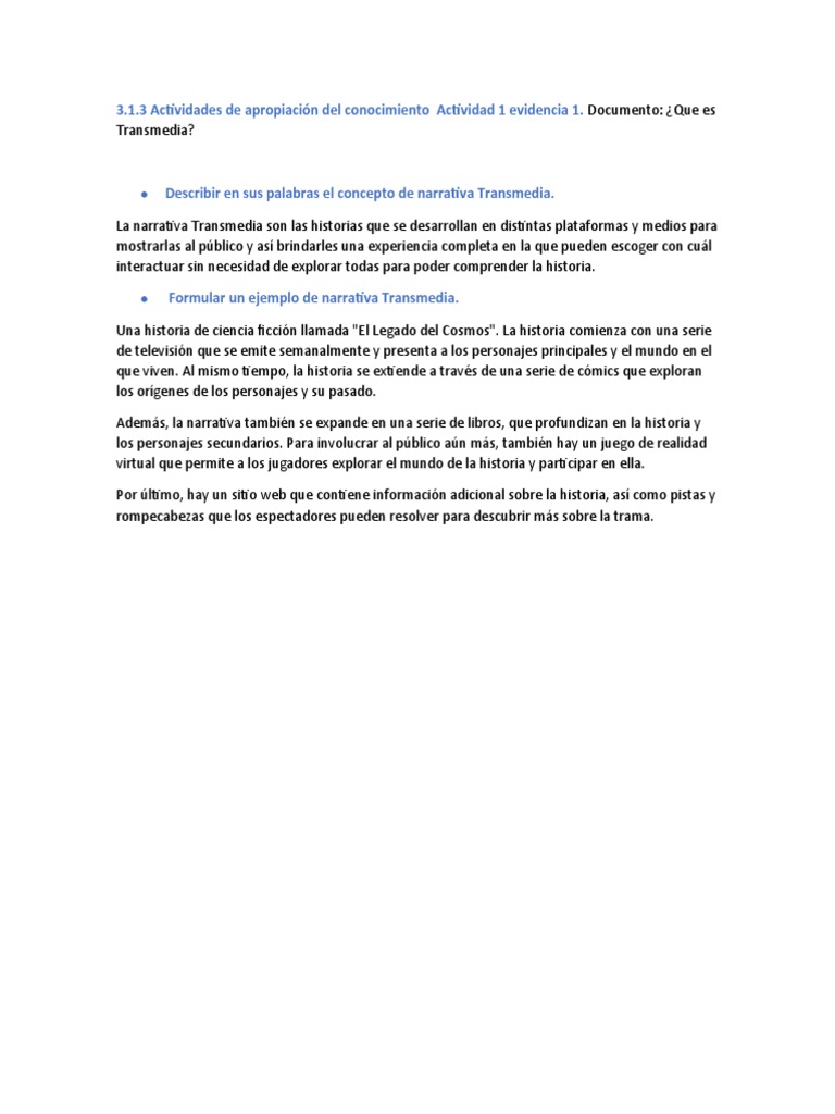 Narrativa Transmedia | PDF