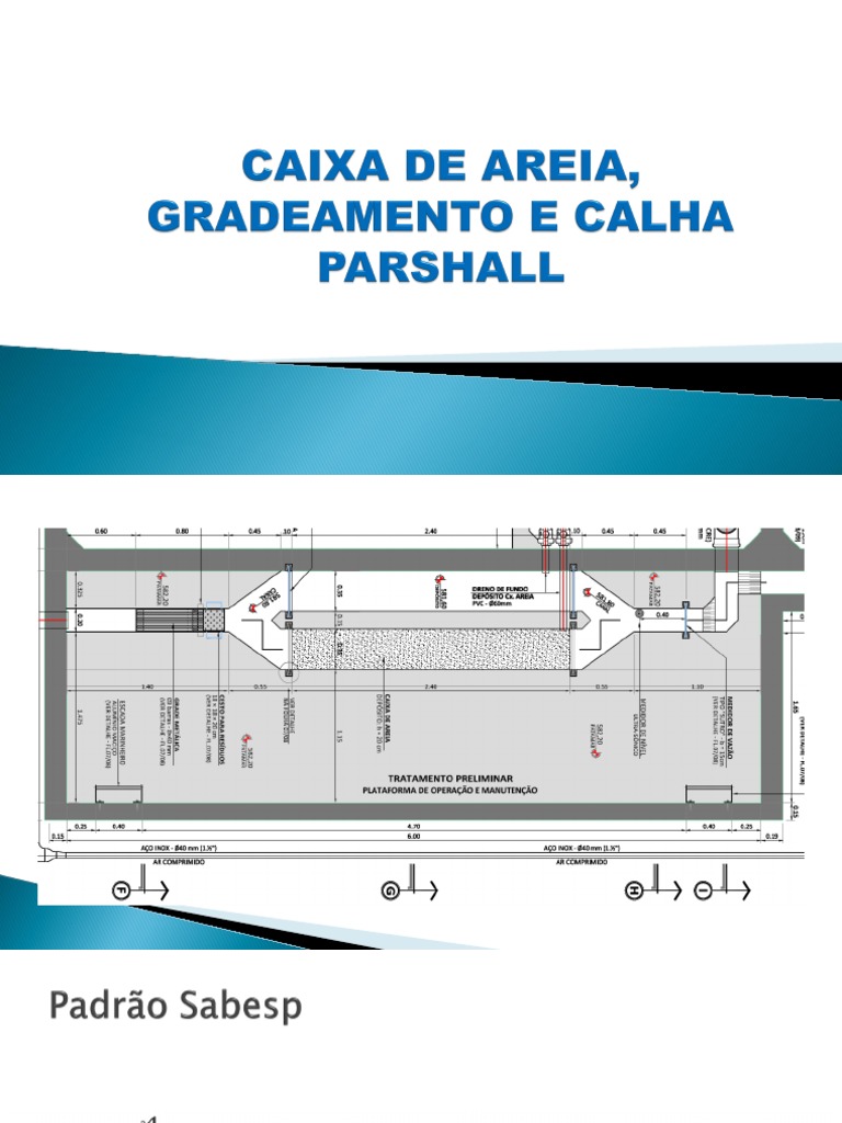 Slide - Gradeamento, Calha Parshall e Caixa de Areia | PDF | Taxas ...