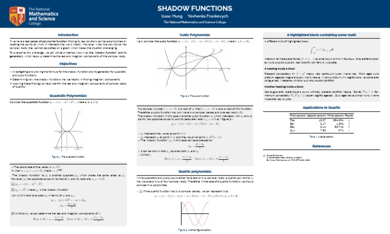The National Mathematics and Science College Poster-3 | PDF | Zero Of A ...