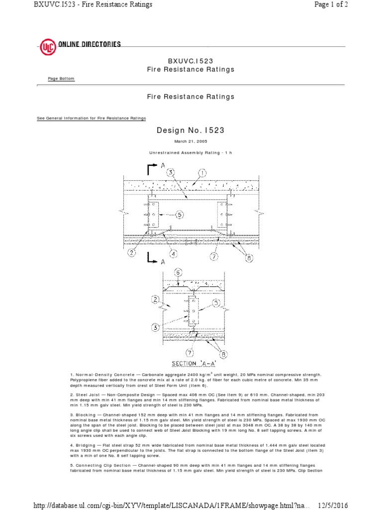 Ulc I523-Cfs Joist | PDF | Drywall | Screw