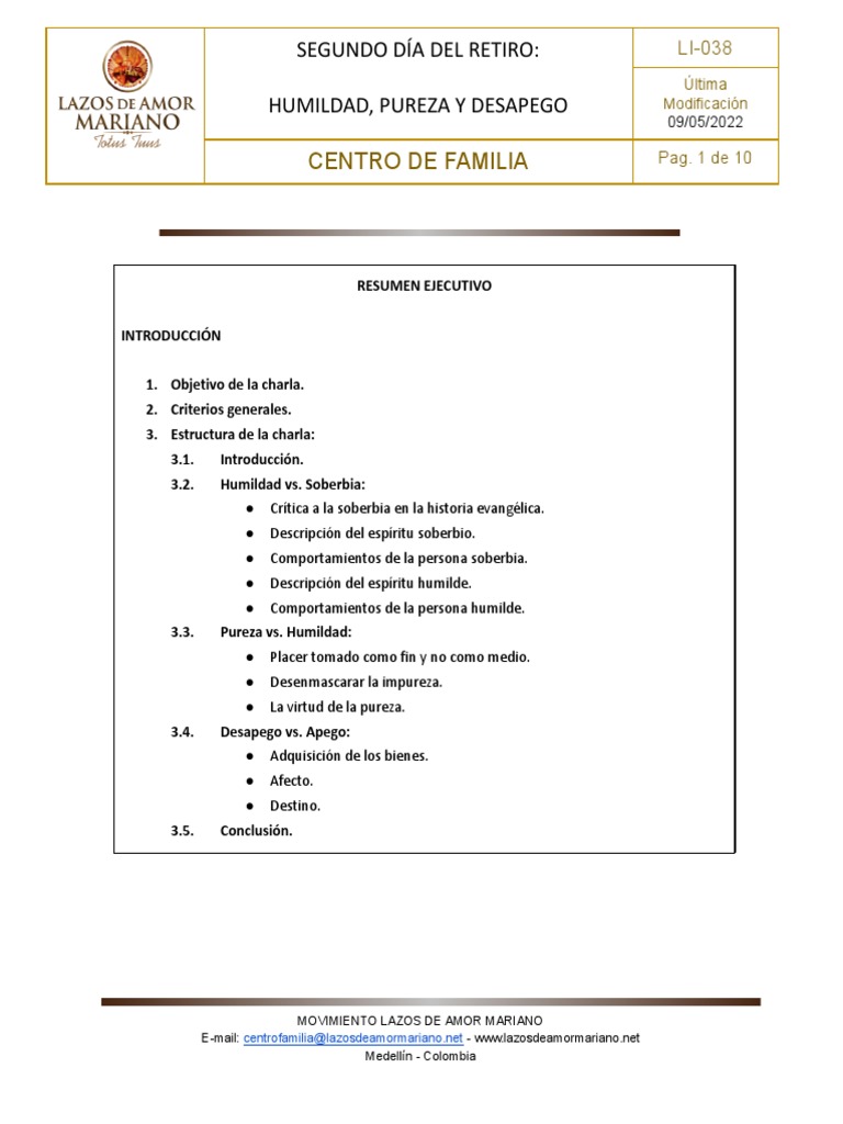 LI-038 Humildad, Pureza y Desapego CLASE 07 | PDF | Amor | Placer