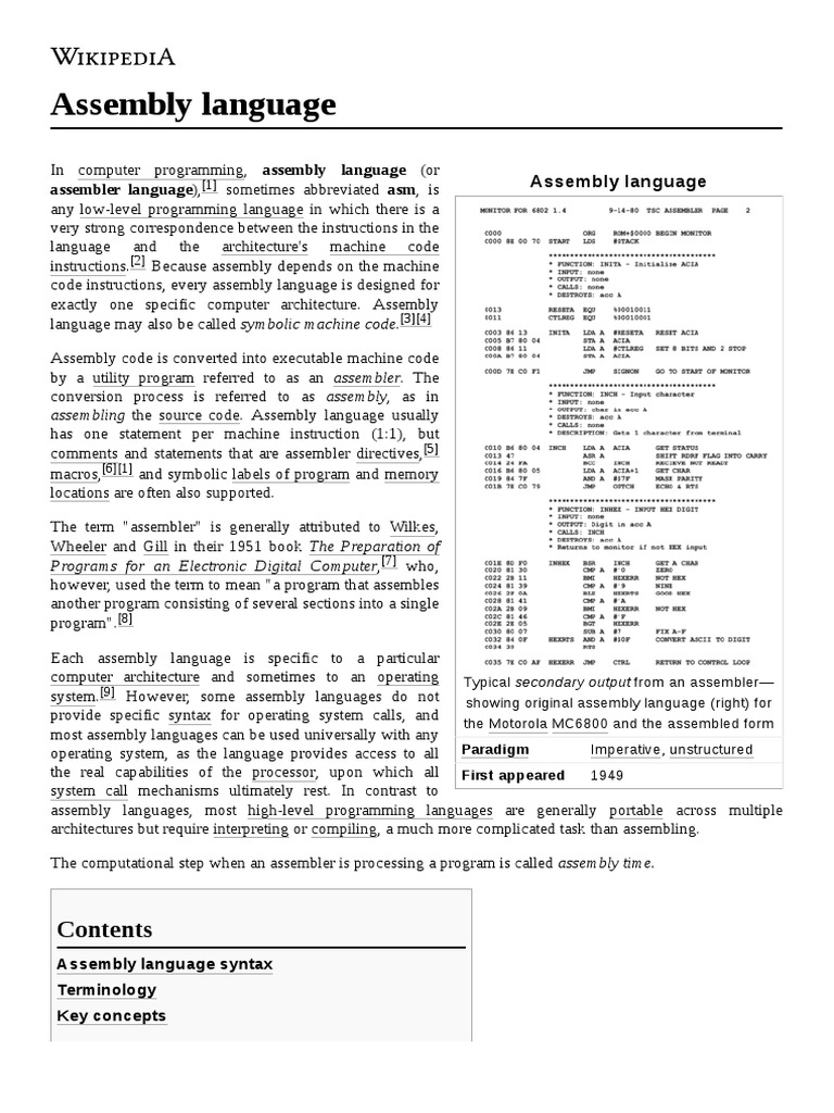 Assembly Language | PDF | Assembly Language | Programming Assembly Language | PDF | Assembly Language | Programming