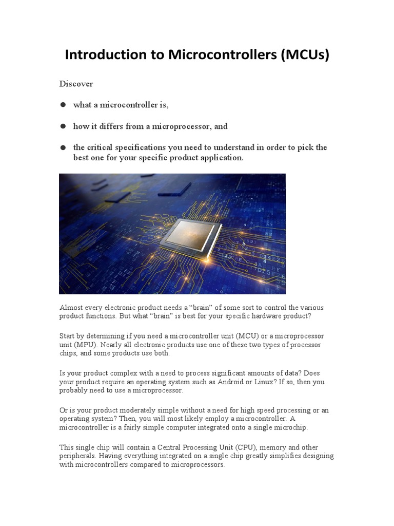 Introduction To Microcontrollers | Download Free PDF | Microcontroller | Usb