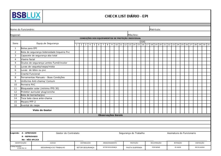 Form 17 Check List - EPI | PDF