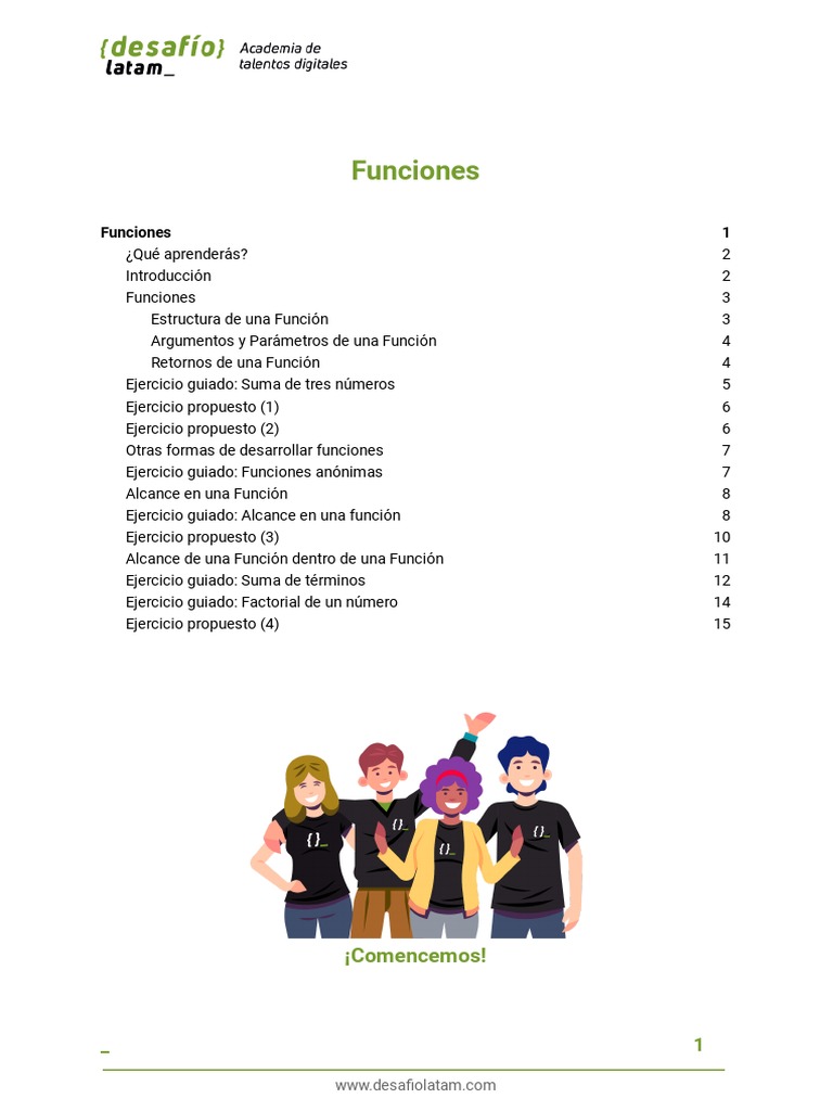 Lectura 1 - Funciones | PDF | Script Java | Lenguaje de programación