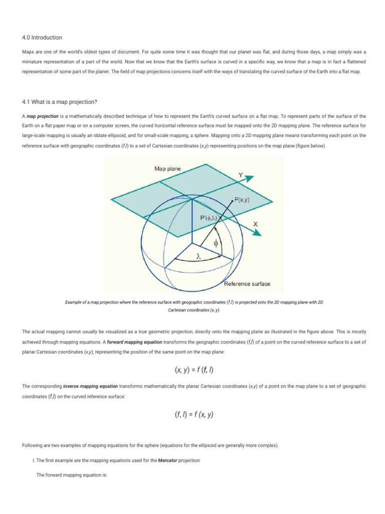 Geometric Aspects of Mapping - Map Projections PDF | PDF | Sphere | Latitude
