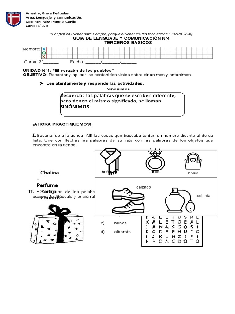 Guia N°4 de Sinonimos y Antonimos | PDF