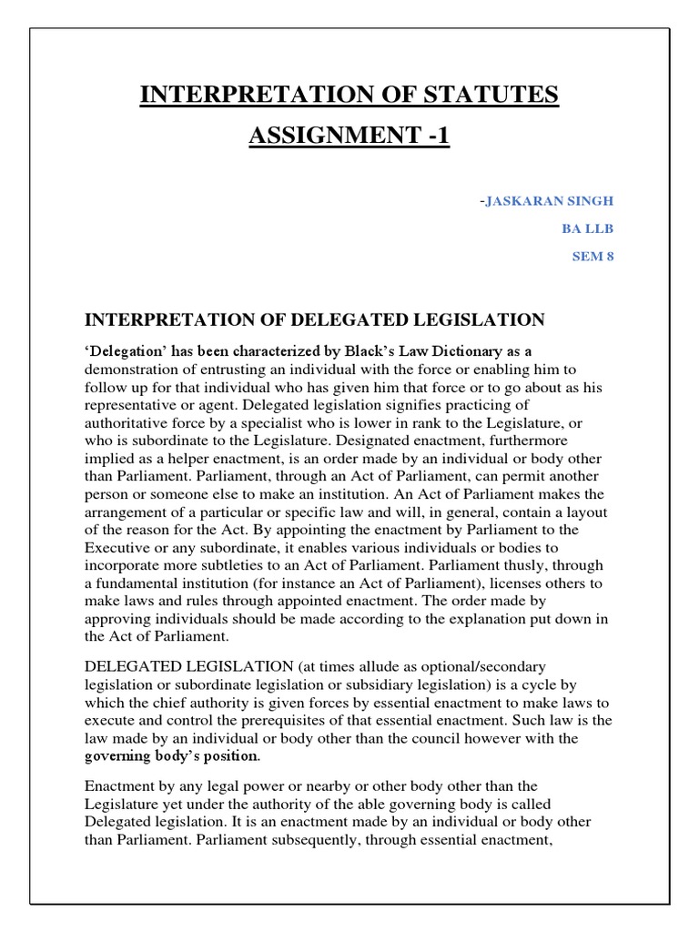 Interpretation of Statutes | PDF | Statutory Interpretation | Ethical ...