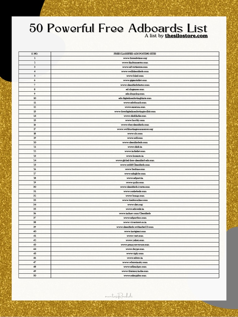 50 Powerful Free Adboards List | PDF