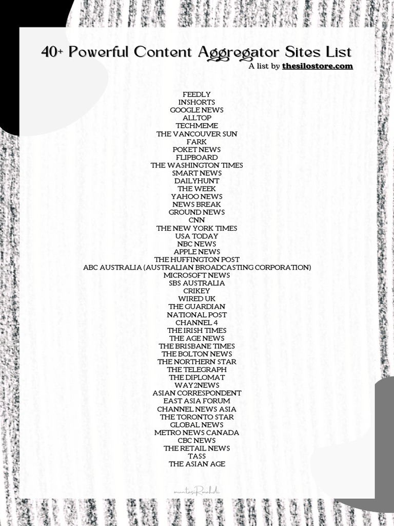 40+ Powerful Content Aggregator Sites List | PDF