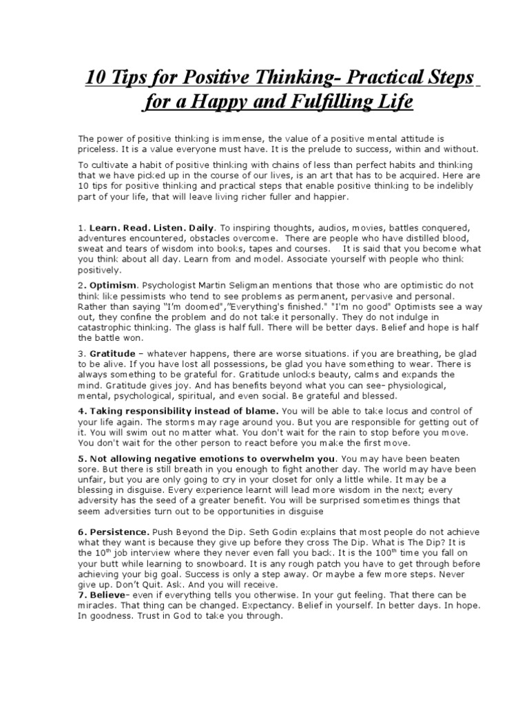 Positive Thinking | PDF