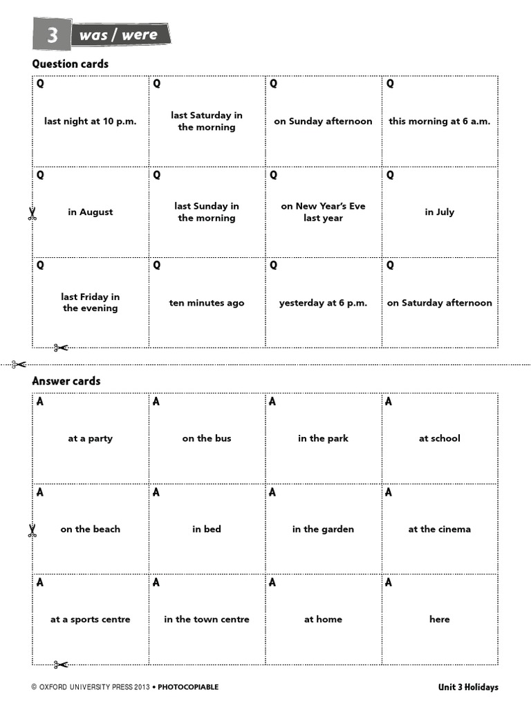 Project 4ed - Level 2 - Photocopiable Activities - Unit 3 | PDF