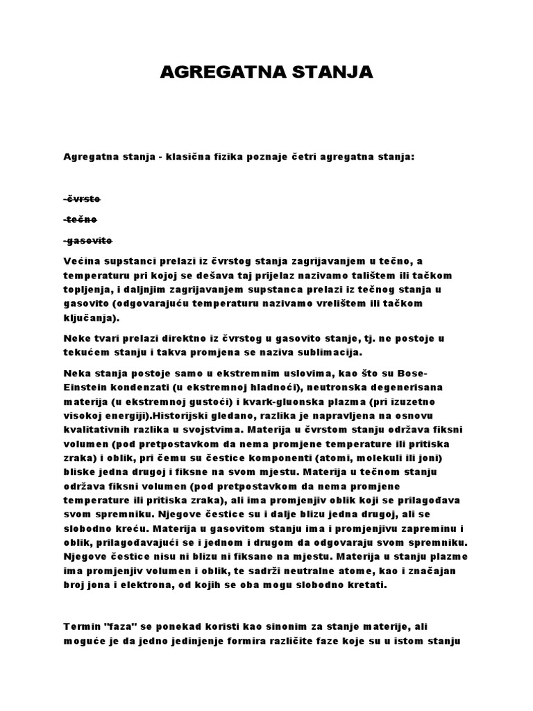 Agregatna Stanja | PDF