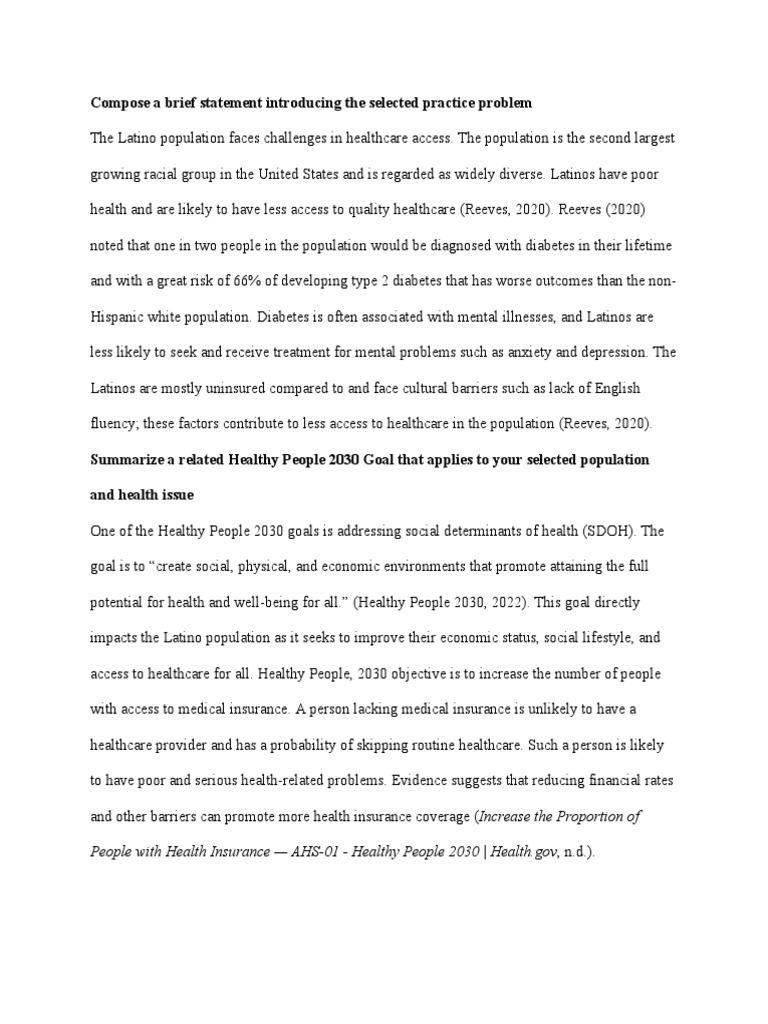 Healthy People 2030.edited | PDF | Health Care | Diabetes