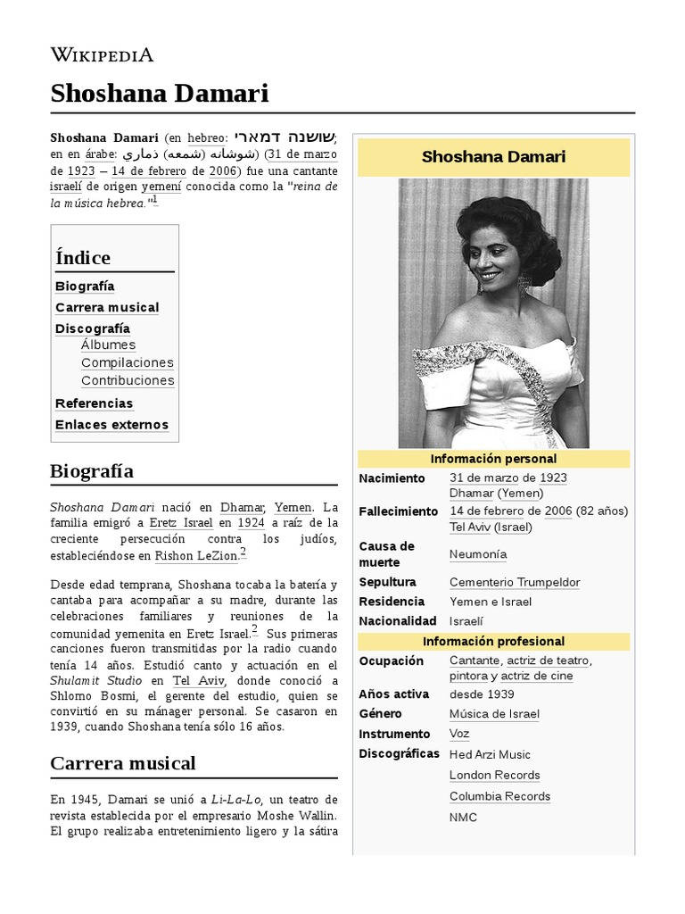 Shoshana Damari | PDF