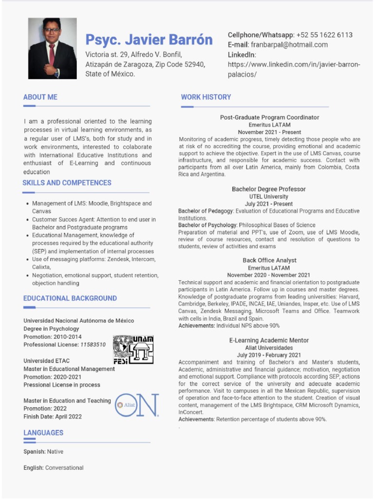 CV Javier Barrón December 2022 PDF | PDF