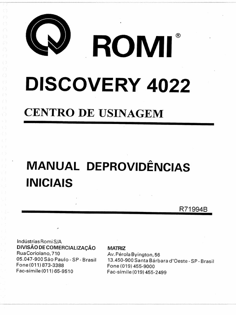 Manual Provid. Iniciais Portugues Discovery 4022 | PDF