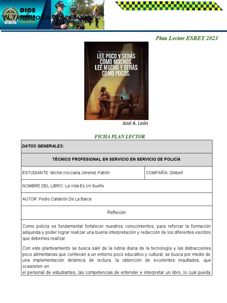 Ficha Plan Lector 2023 | PDF | Libros