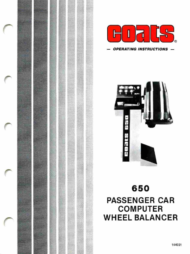 Coats 650 Operation Manual | PDF