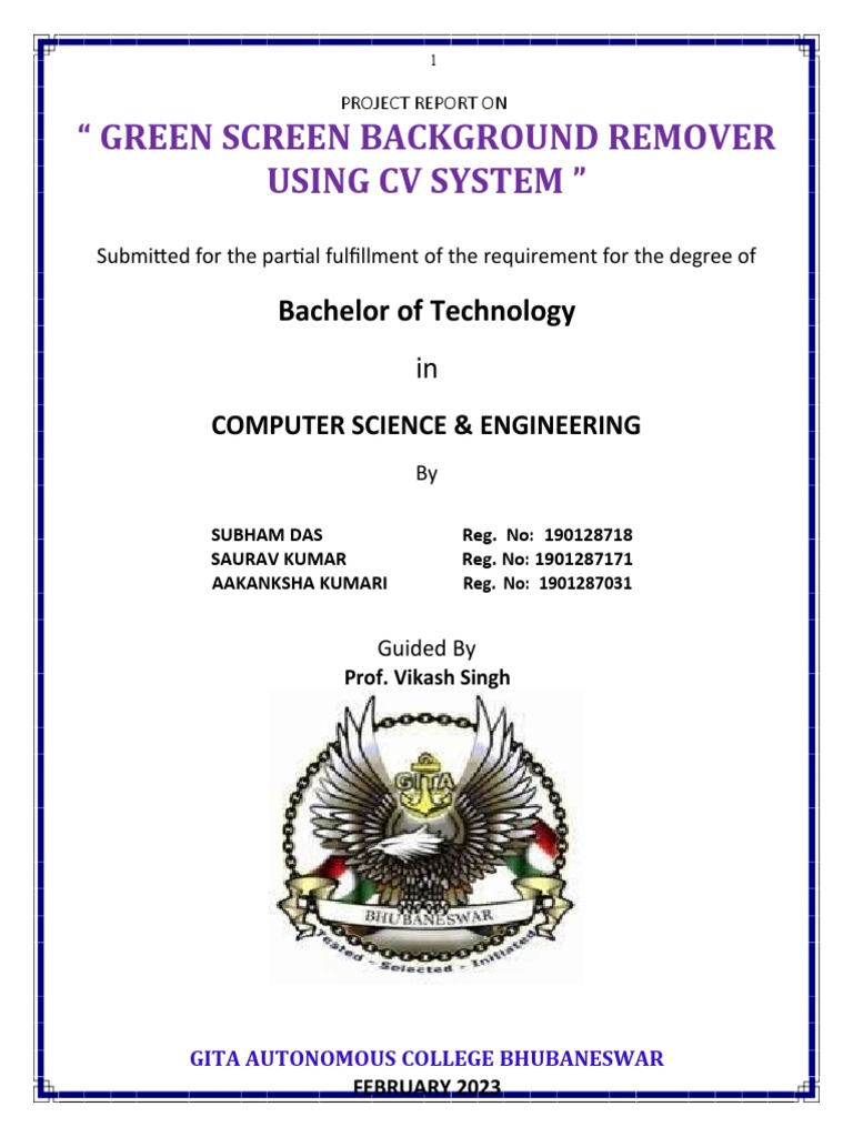 Green Screen Remover Project | PDF | Computer Engineering | Computer ...