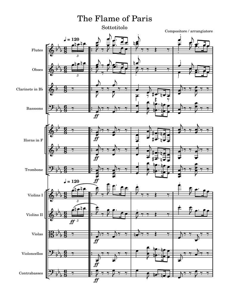 The Flame of Paris Partitura e Parti | Download Free PDF | Orchestras | Aerophones