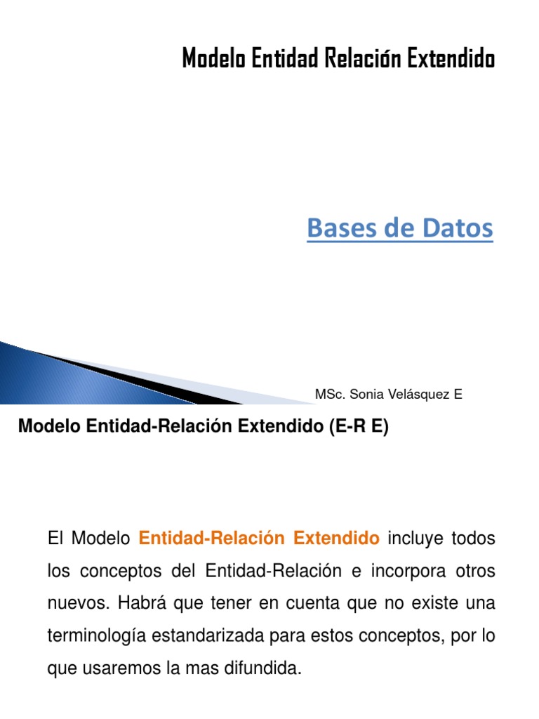 Modelo Entidad Relacion Extendido PDF | PDF | Base de datos relacional | Modelo relacional