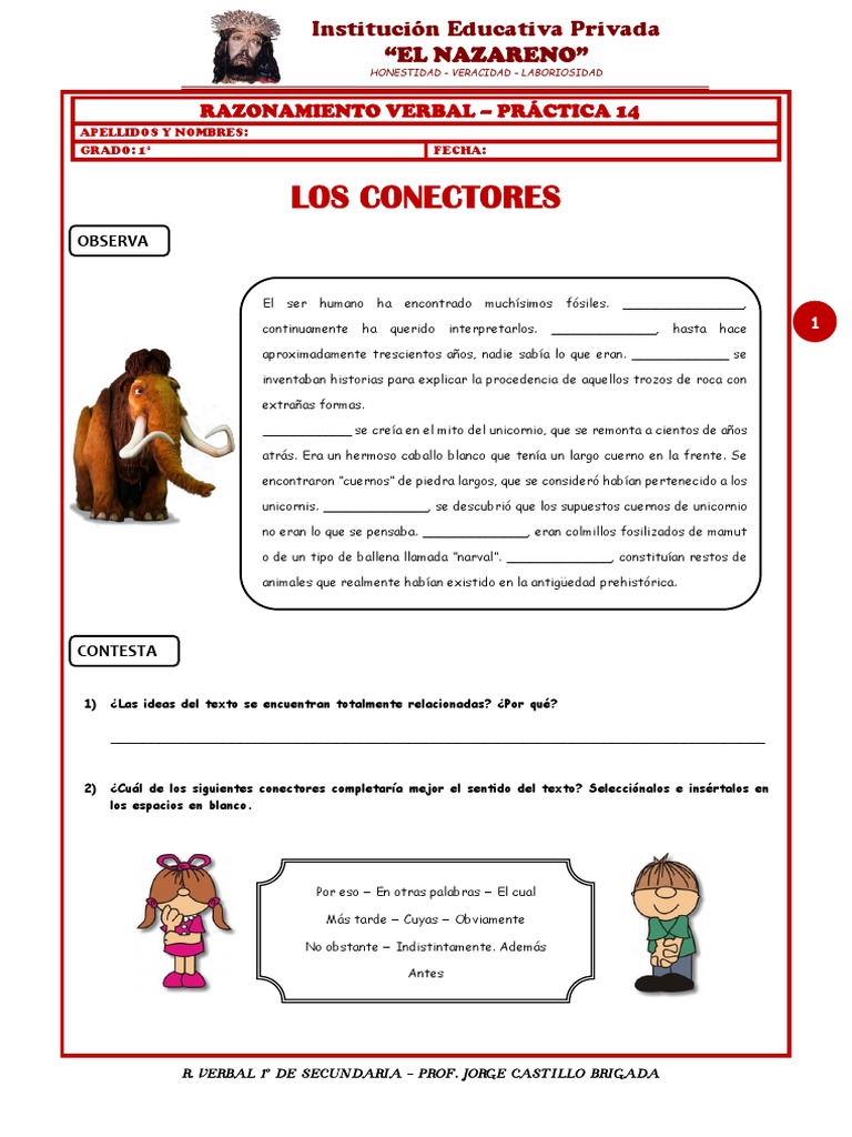 Conectores para Cuentos Infantiles | PDF | Unicornio | Verdad
