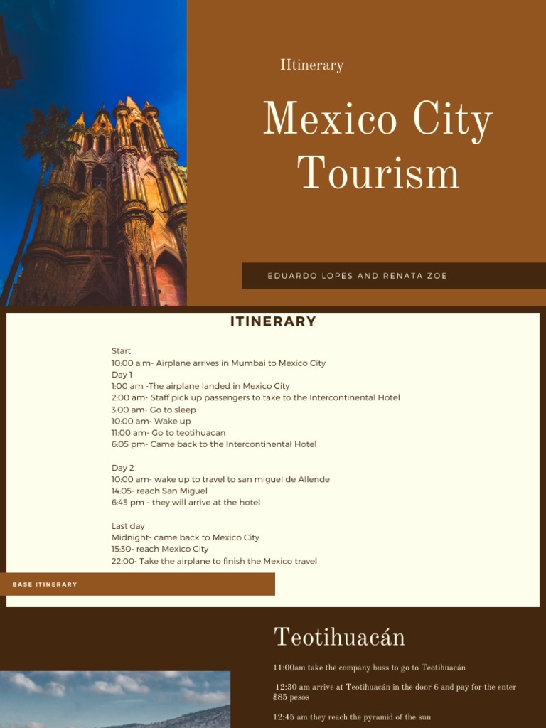 Mexico Itinerary Pdf Hospitality Industry Transport