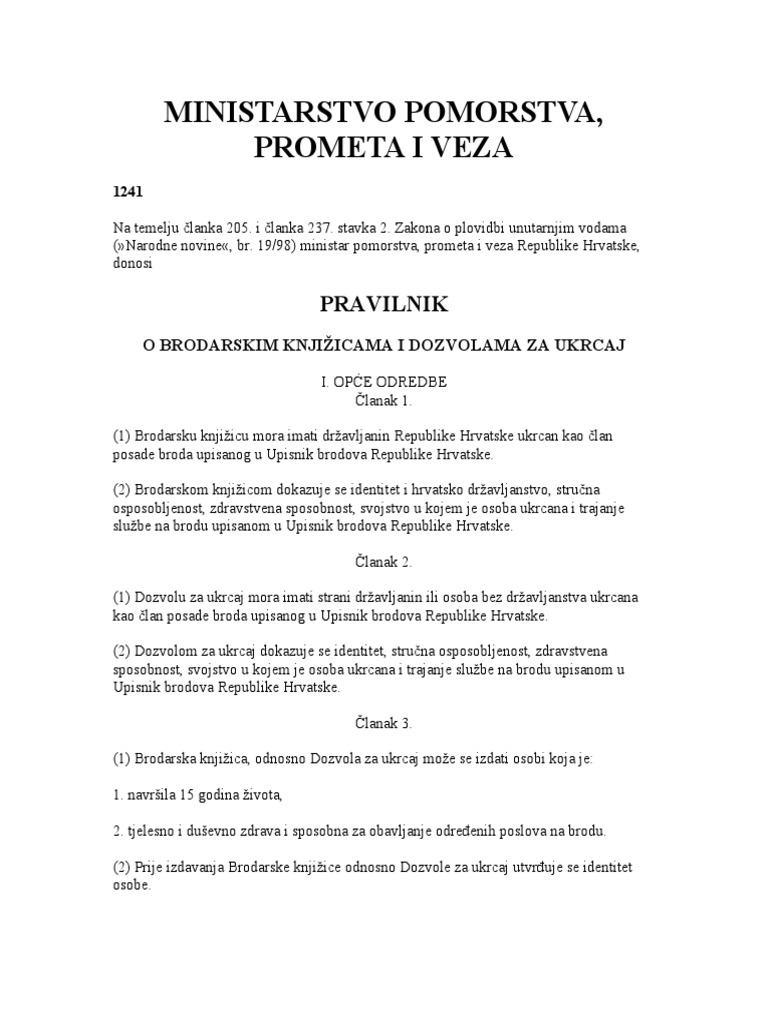 Dozvole Brodske | PDF