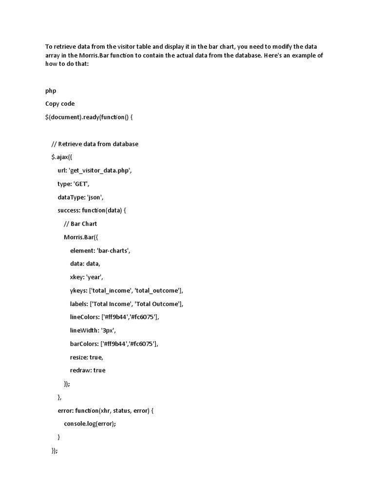 Retrieve and display visitor data in charts | PDF | Ajax (Programming ...
