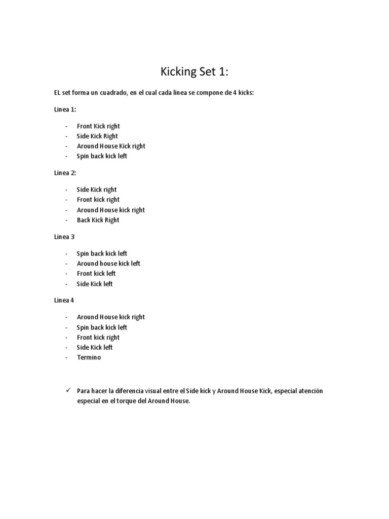 Set de Patadas Kenpo: Kicking Set 1 | PDF