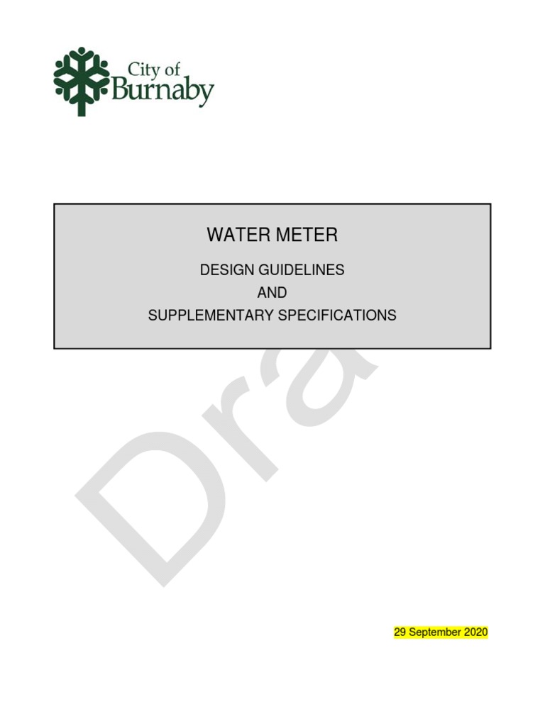 Water Meter Guidelines & Specifications | PDF | Valve | Plumbing