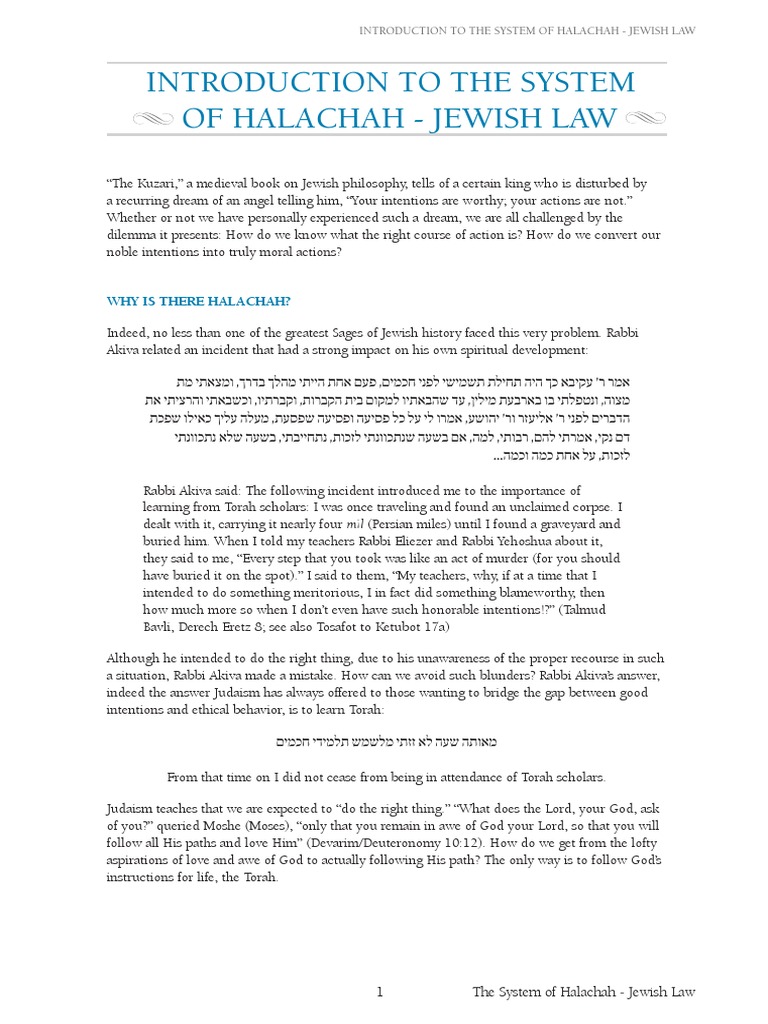 Introduction To The System of Halachah | PDF | Halakha | Oral Torah