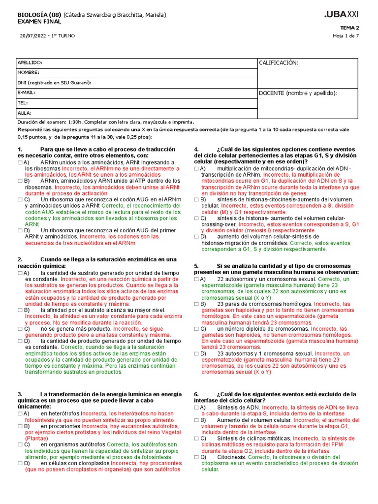 Bio Final T2 Claves | PDF | Codigo genetico | Rna