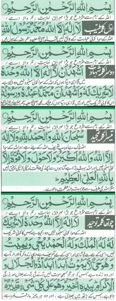 Six Kalimah of Islam With Urdu Translation | PDF