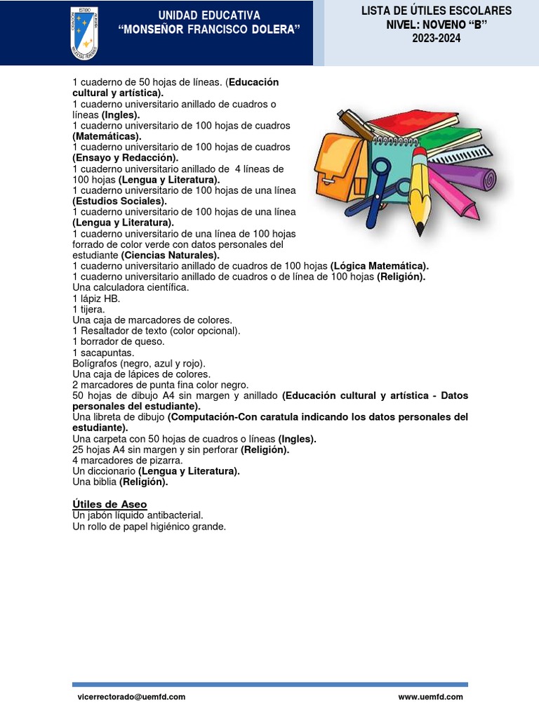 Utiles Escolares | PDF